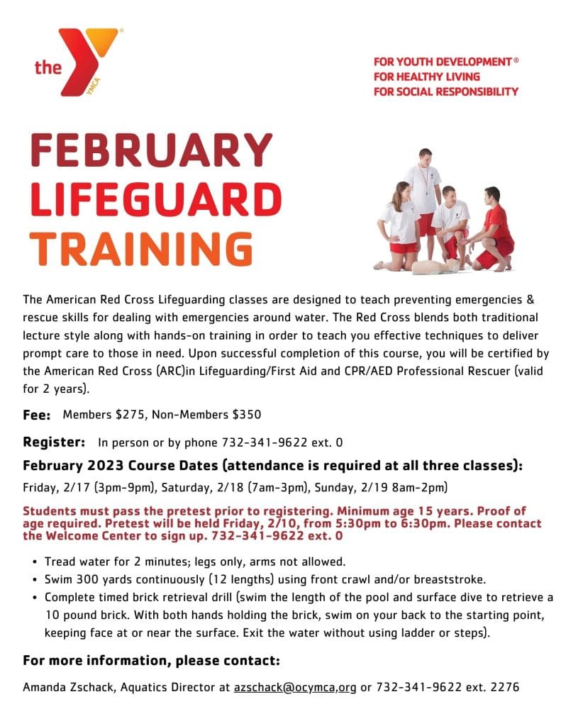 AMERICAN RED CROSS LIFEGUARD & CPR TRAINING PROGRAM | Ocean County YMCA