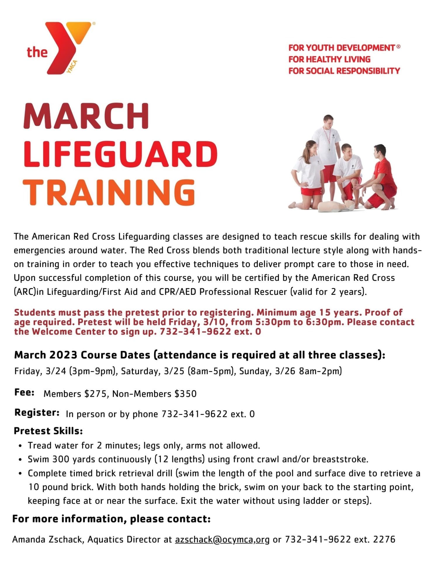 AMERICAN RED CROSS LIFEGUARD & CPR TRAINING PROGRAM | Ocean County YMCA