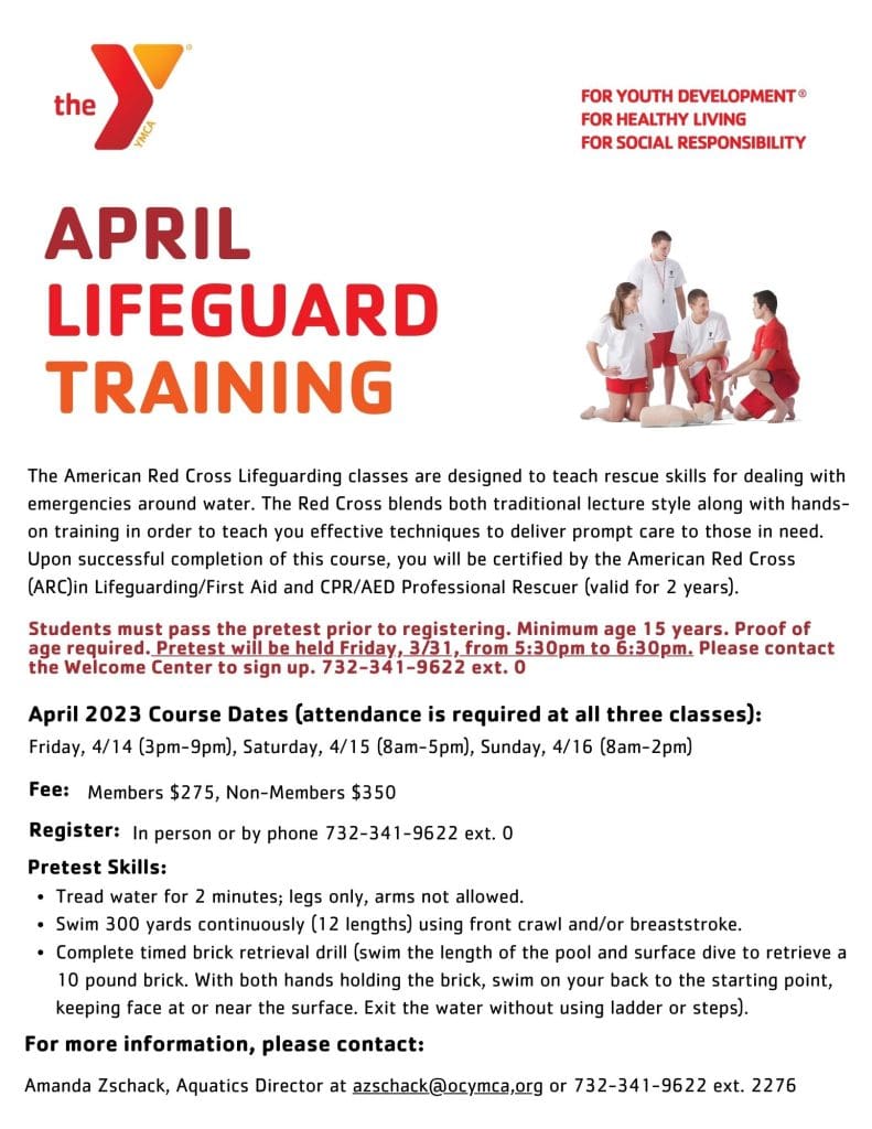 AMERICAN RED CROSS LIFEGUARD & CPR TRAINING PROGRAM | Ocean County YMCA