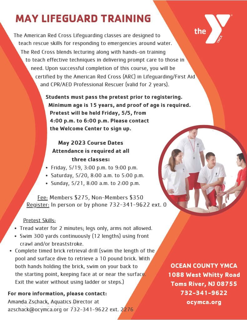 AMERICAN RED CROSS LIFEGUARD & CPR TRAINING PROGRAM | Ocean County YMCA