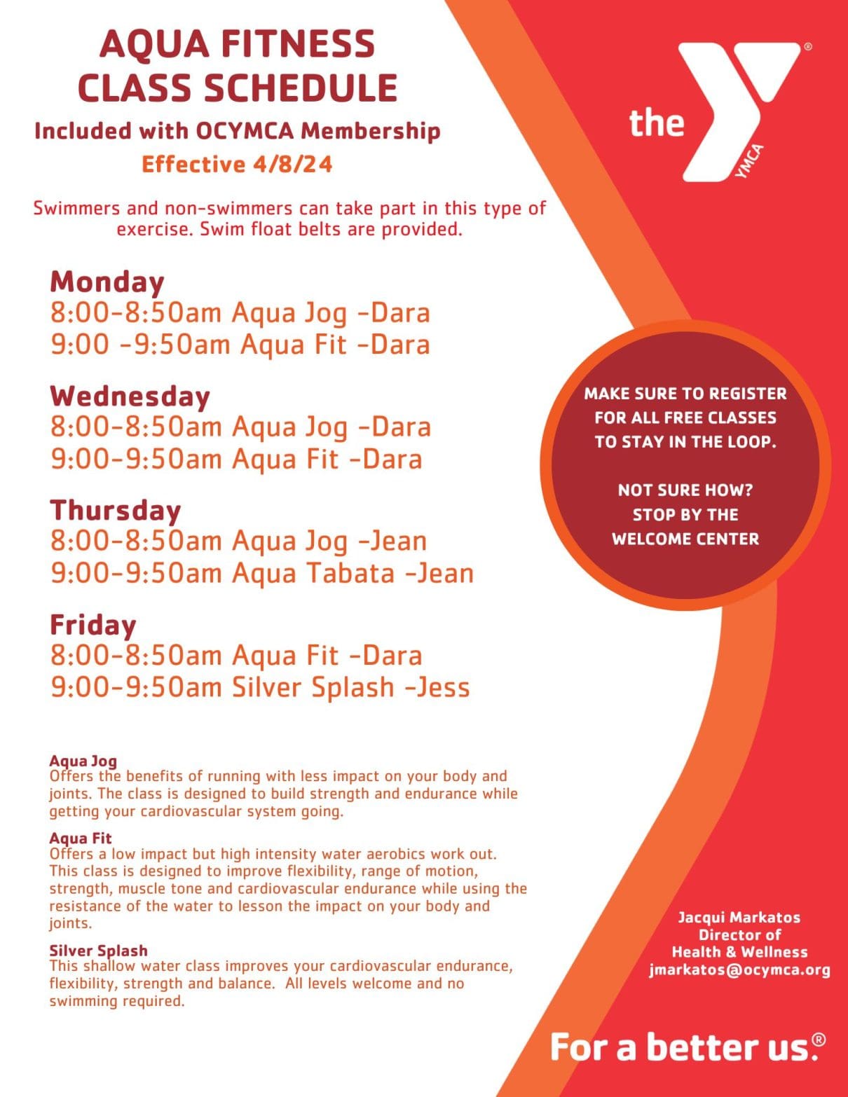 Schedules | Ocean County YMCA
