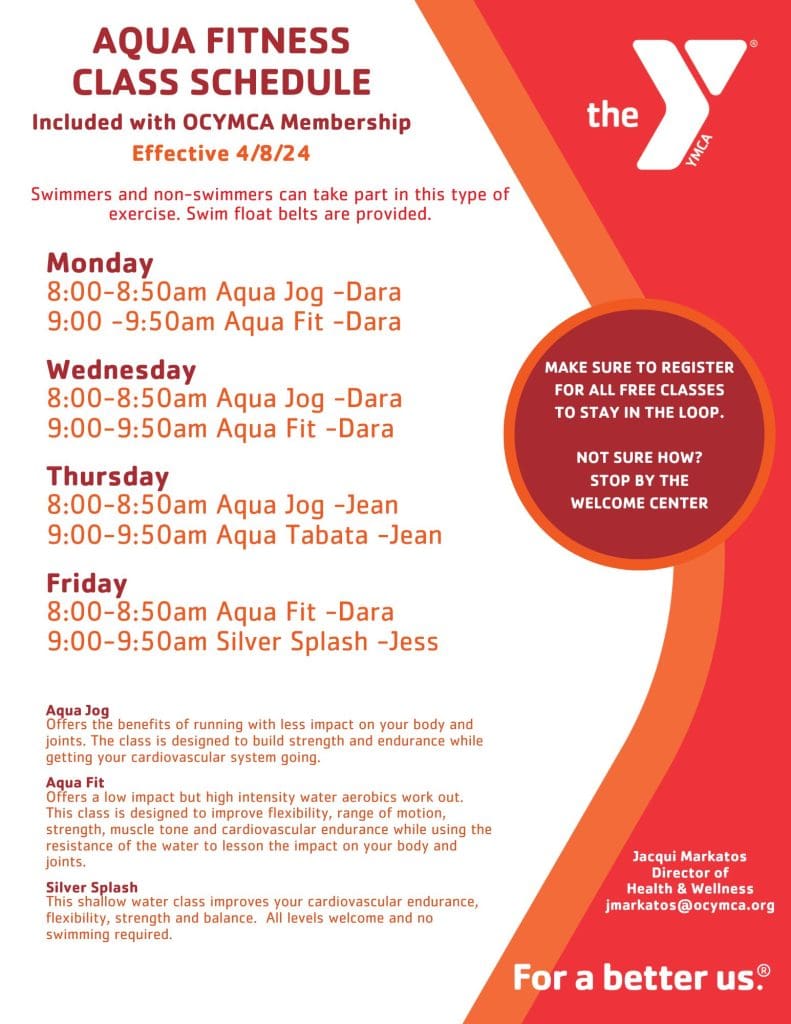 Schedules | Ocean County YMCA