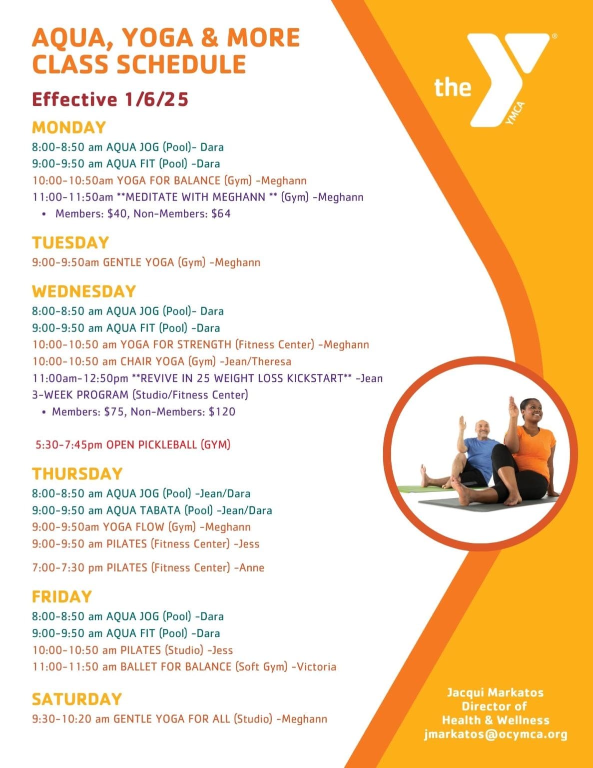 Schedules | Ocean County YMCA